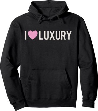 Pussy Deluxe I Love Luxury - Pink Heart Pullover Hoodie