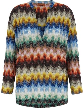 Missoni Femme, Blouses et Chemises, Multicolore, Taille: 36 FR Blouse Tricot&eacute;e