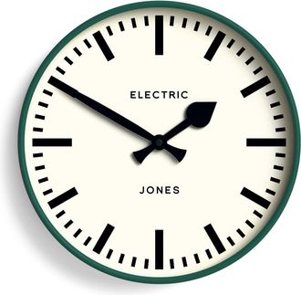Jones Clocks Tiger wanduhr | Moderne runde bahnhofsuhr | 30 cm| Dunkelgrün | Cooler Designer-Look für küche, Wohnzimmer oder büro