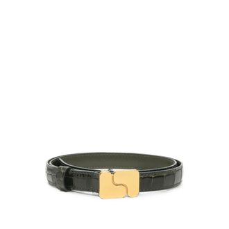 SOEUR Mini Ninon Croc-effect Leather Belt