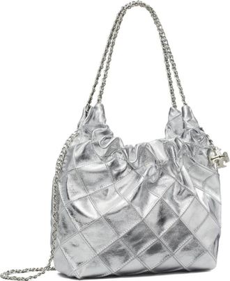 Tory Burch Femme, Sacs, Gris, Taille: ONE Size Sac bandouli&egrave;re en cuir nappa froiss&eacute;