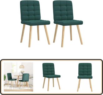 vidaXL Esszimmerst&uuml;hle 2 Stk. Dunkelgr&uuml;n Stoff - Vidaxl