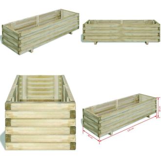 vidaXL Lit sur&eacute;lev&eacute; 120 x 40 x 30 cm Bois Rectangulaire - Jardini&egrave;re En Bois - Jardin Sur&eacute;lev&eacute; - Bac De Plantation - Pot De Fleurs Ext&eacute;rieur - D&eacute;coration