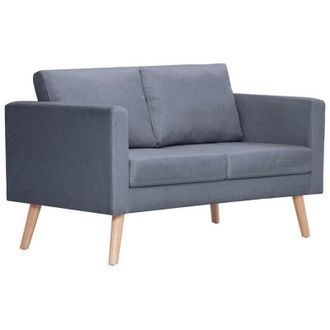 vidaXL Vidaxl - Canap&eacute; &agrave; 2 places Tissu Gris fonc&eacute;
