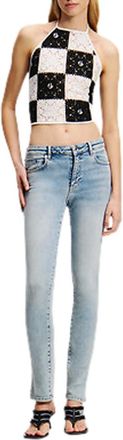 Karl Lagerfeld Karl Lagerfeld Jeans, Damen, High Rise Skinny Denim Mit Schlitz, Skinny Leg, Hellblau, 2430