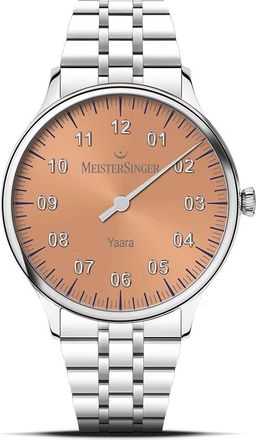 MeisterSinger Yaara - Lachs mit Silber, 36mm, Automatikuhrwerk Damenuhr YA916S