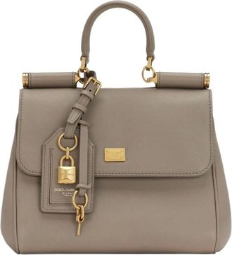 Dolce & Gabbana Femme, Sacs, Beige, Taille: ONE Size Top Handle Satchel Bag