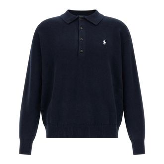 Polo Ralph Lauren Iconic Flag Sweater - - Tops - Herren - Blau - M