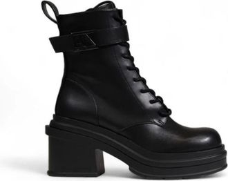 A|X Armani Exchange Femme, Chaussures, Noir, Taille: 40 EU Platform LaceUp Bottes