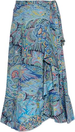 Etro Femme, Jupes, Bleu, Taille: 38 FR Jupe &agrave; motifs avec lien &agrave; nouer
