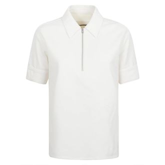 Jil Sander Baumwollmischung Poloshirt - - Tops - Damen - Wei&szlig; - 3XS