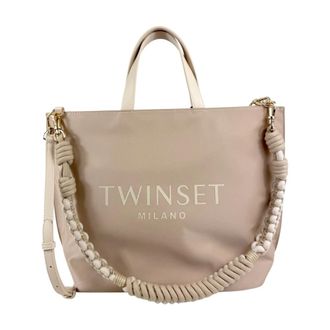 Twinset Femme, Sacs, Beige, Taille: ONE Size Shopper Bag with Logo