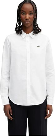 Lacoste Chemise en coton coupe droite - Femme - Blouses et Chemises - Blanc - Taille: 42 FR