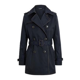 Ralph Lauren Femme, Manteaux, Bleu, Taille: 42 FR Blt Db Pu Tr-Lined-Trench-Cotton Blend