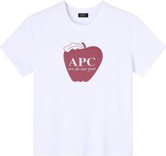 A.P.C. A.p.c., Homme, Tops, Blanc, Taille: 2XL T-Shirt 100% Coton