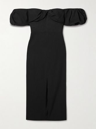 Isabel Marant Darlena Tr&auml;gerloses Midikleid Aus Einer Hanfmischung Mit Raffungen - Schwarz