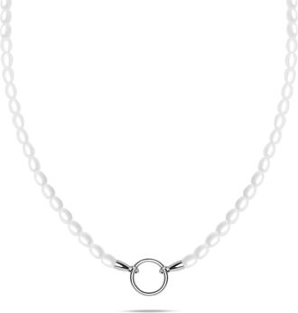 Tamaris Necklace - Halskette f&uuml;r Charms aus Edelstahl - Silber - Glasperlenkette verstellbar bis 45 cm - wasserfest & hautfreundlich