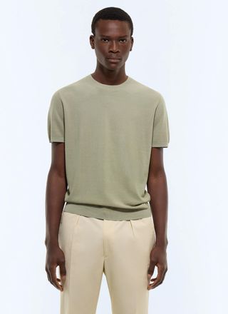 Fursac T-shirt point de riz en coton merceris&eacute; - Taille XL - Homme