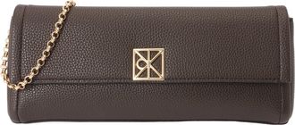 Calvin Klein Clutch Emblem Pebble Grain Chain Strap Clutch