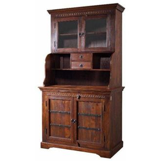 Massivmoebel24 Buffet Akazie 106x60x196 nougat lackiert oxford 510