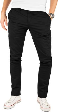 Yazubi Kyle - Schwarze Chino Hose Herren - Stretch Chinohose Slim Fit - M&auml;nner Chinojeans, Schwarz (Black 4R194008), W36/L34