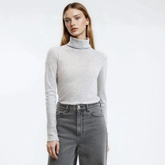 La Redoute Collections T-shirt Col Roul&eacute; Lyocell M&eacute;lang&eacute; Manches Longues