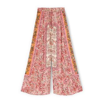 Motivi Palazzo-Hose aus Satin mit Print - - Trousers - Damen - Rosa - 2XL