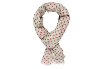 Bexley Chèche Lin - Echarpes homme beige motif grenat