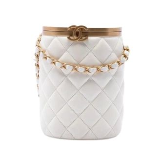 Chanel Sac bandouli&egrave;re matelass&eacute; en cuir dagneau Pre-owned - Femme - Pre-owned - Blanc - Taille: ONE Size