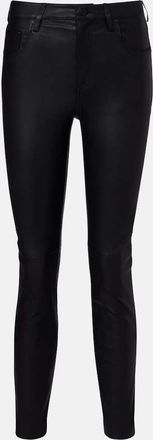 AG - Adriano Goldschmied Pantalon Mari droit en cuir