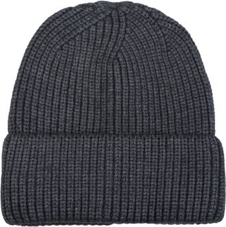 styleBREAKER Unisex Feinstrick Beanie Mütze mit Krempe, warme Winter Strickmütze Einfarbig, Rippen Strickmuster 04024154, Farbe:Anthrazit