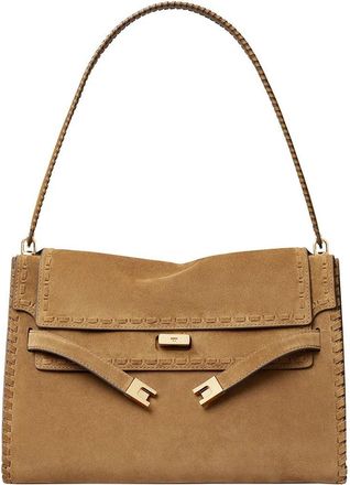 Tory Burch Tory Burch Crossbody Bags - Lee Radziwill Suede Large Shoulder Bag - Gr. unisize - in Braun - f&uuml;r Damen