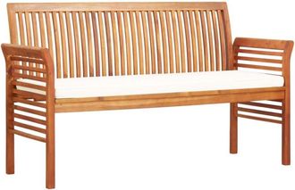 vidaXL Vidaxl - 3-Sitzer Gartenbank mit Kissen 150 cm Massivholz Akazie