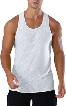 Generic D&eacute;bardeur de bodybuilding noir pour homme - T-shirt dentra&icirc;nement sans manches - T-shirt d&eacute;t&eacute; &agrave; s&eacute;chage rapide - Coupe ajust&eacute;e - Extensible - Col rond