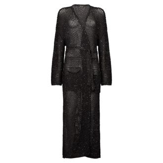 Mes Demoiselles... Schwarze Strick-Gilet mit Durchbruchmuster - - Knitwear - Damen - Schwarzk - S
