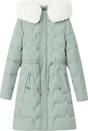 Generic Blouson Hiver Femme Doudoune Femme Chaude Puffer For Women Mid Length Fashion Winter Warm Parka Coat Quilted Down Coat With Hood Manteau Equitation Ma