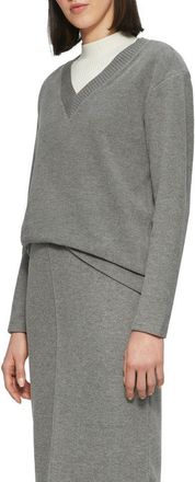 s.Oliver V-Ausschnitt-Pullover in melierter Optik