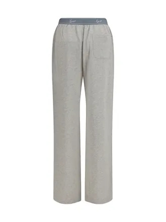 Kenzo Womens Signature Stretch Cotton Pants Gris Clair Trousers