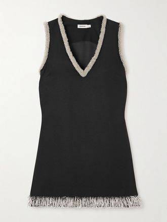 SIMKHAI Darcy Minikleid Aus Crêpe Mit Verzierungen - Schwarz