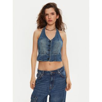 One Teaspoon Top 26601 Blau Slim Fit