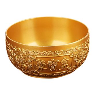 BESPORTBLE Messingschale mit Relief Kleine Goldene Schatzschale f&uuml;r Wohnraum Langlebiges Metall Dekor zur Wohlstandsdekoration