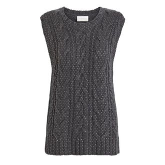 P.A.R.O.S.H. &Auml;rmelloses Strickoberteil - - Knitwear - Damen - Grau - M