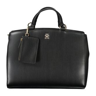 Tommy Hilfiger Schwarze Damenhandtasche mit abnehmbarem Riemen - - Bags - Damen - Schwarzk - ONE SIZE