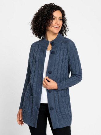 Witt Strickpullover Long-Strickjacke Langarm Zopfmuster