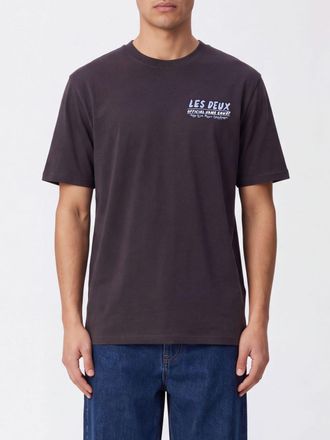Les Deux Baumwoll-T-Shirt mit Grafikprint und kontrastierendem Brustlogo
