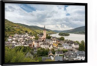 artboxONE Poster mit schwarzem Rahmen 18x13 cm St&auml;dte Lorch Stadtansicht - Bild lorcher altstadt