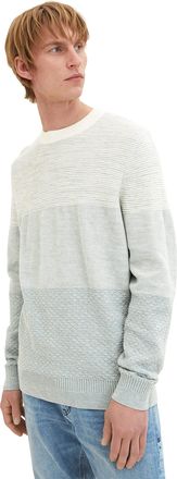 Tom Tailor Herren 1034936 Pullover, 31229 - Ice Blue White Block Stripe, L