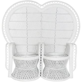 DKD Home Decor Dkd Home Decor - Fauteuil Rotin 157X68X145,5 2 Places Blanc