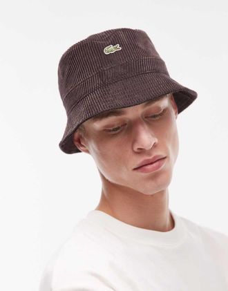 Lacoste Bob en velours c&ocirc;tel&eacute; - Chocolat-Brown