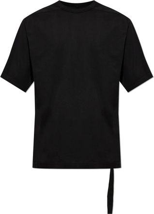Rick Owens Homme, Tops, Noir, Taille: 2XL T-shirt avec sangle d&eacute;corative